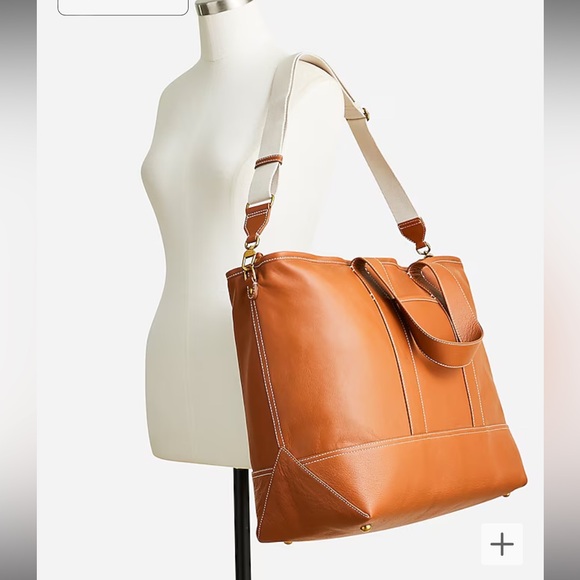 J. Crew | Bags | Nwot J Crew Weekender Montauk Tote Bag Leather Rich ...